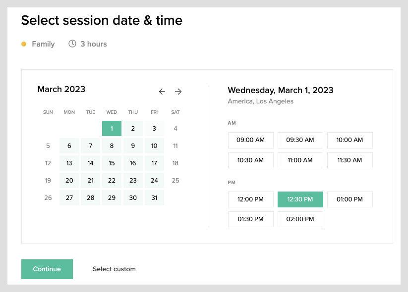 Manually Booking a Session for a Client – Pixieset - Help Center