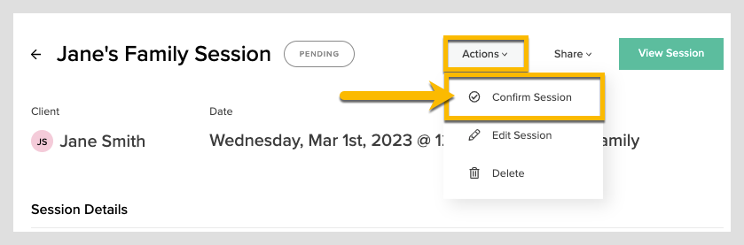 Manually Booking a Session for a Client – Pixieset - Help Center