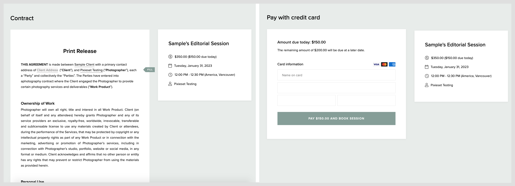 Manually Booking a Session for a Client – Pixieset - Help Center