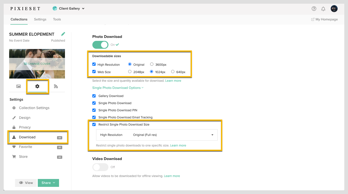 Download Sizes - Available Resolutions – Pixieset - Help Center