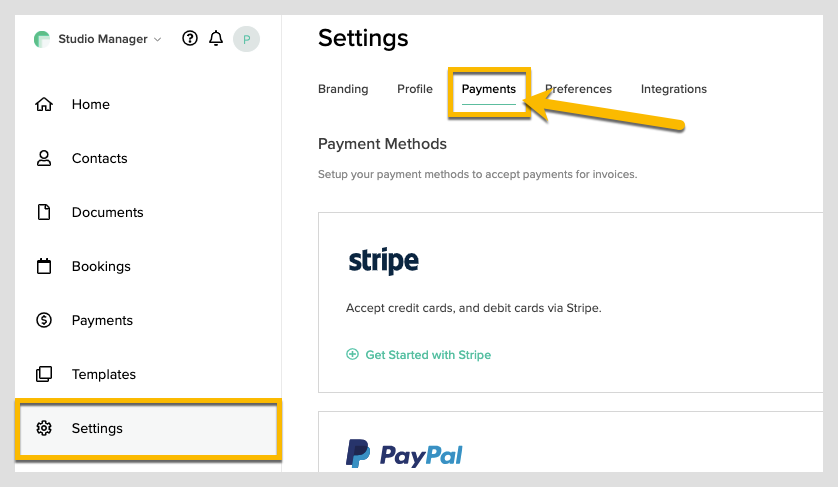 Setting up Payment Methods in Studio Manager – Pixieset - Help Center