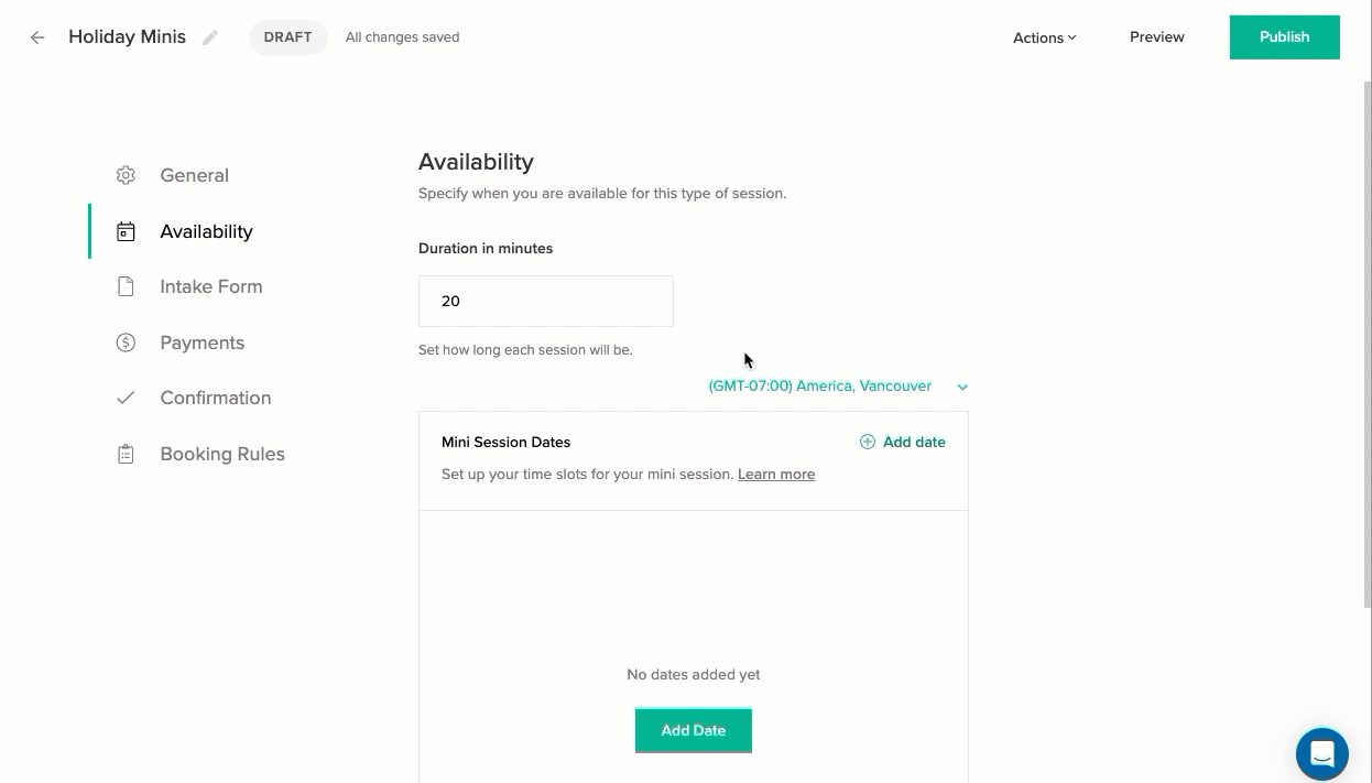 Creating Mini Sessions – Pixieset - Help Center