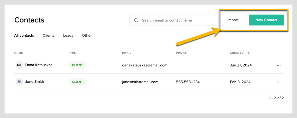 Creating New Clients, Leads, and Other Contacts – Pixieset - Help Center