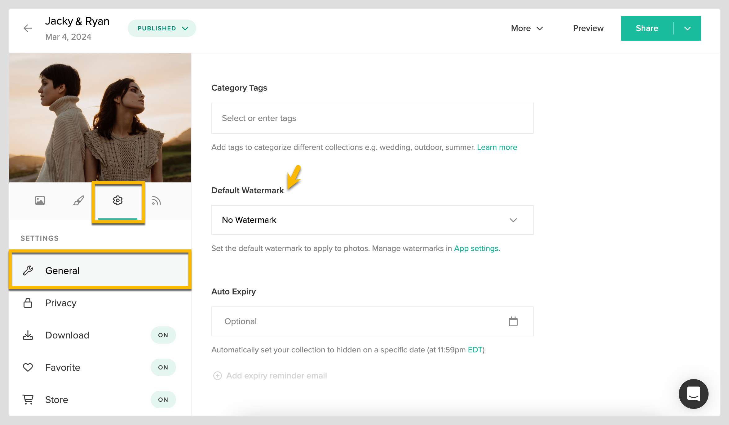 Adding & Applying a Watermark – Pixieset - Help Center