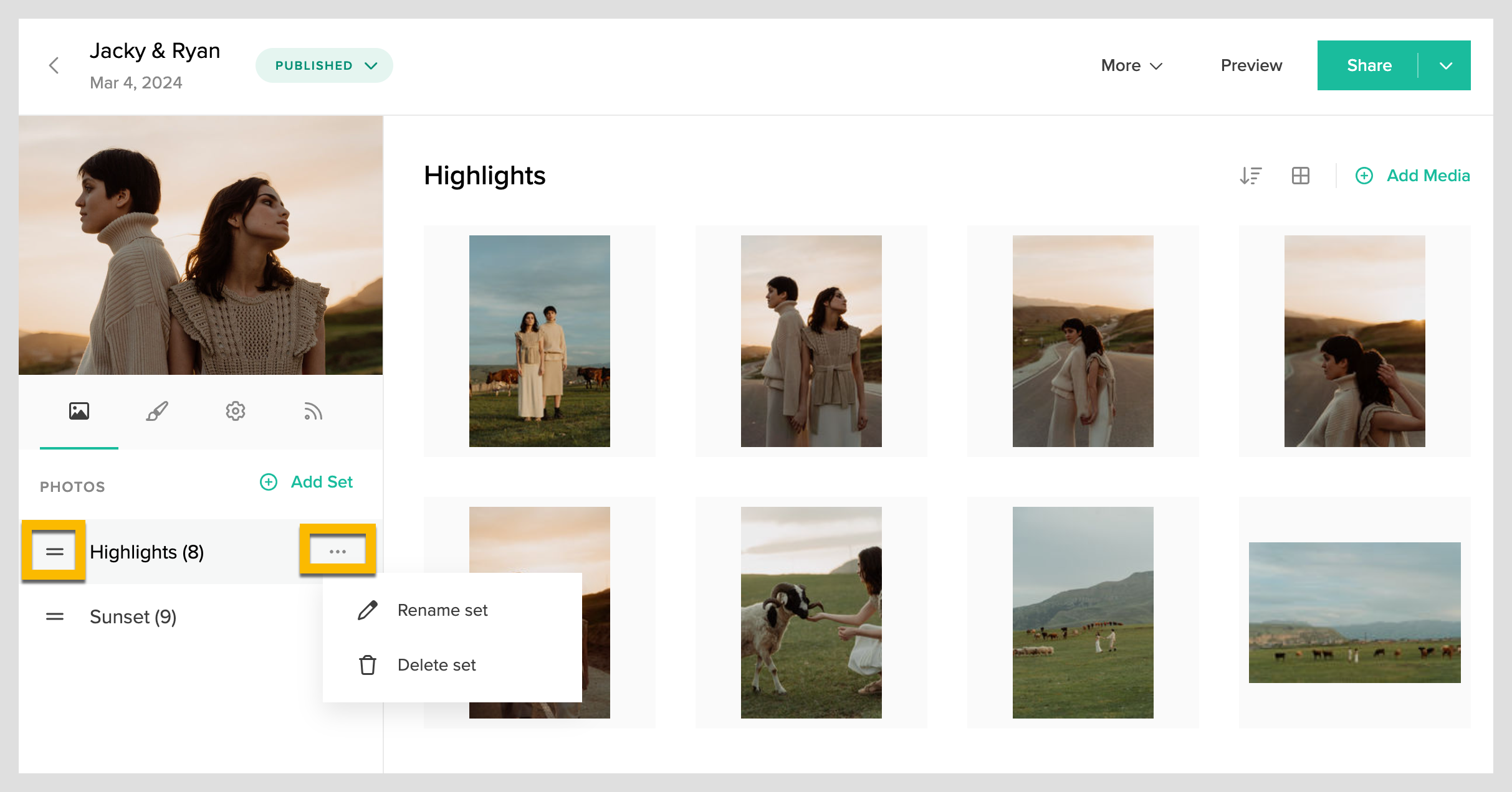 Creating Collections & Sets – Pixieset - Help Center