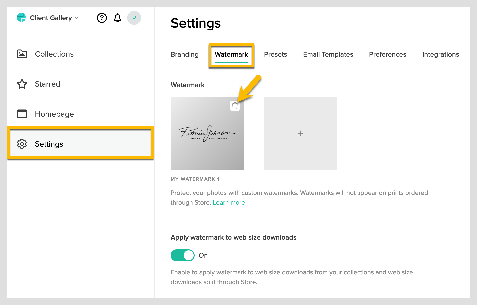 Editing or Removing a Watermark – Pixieset - Help Center