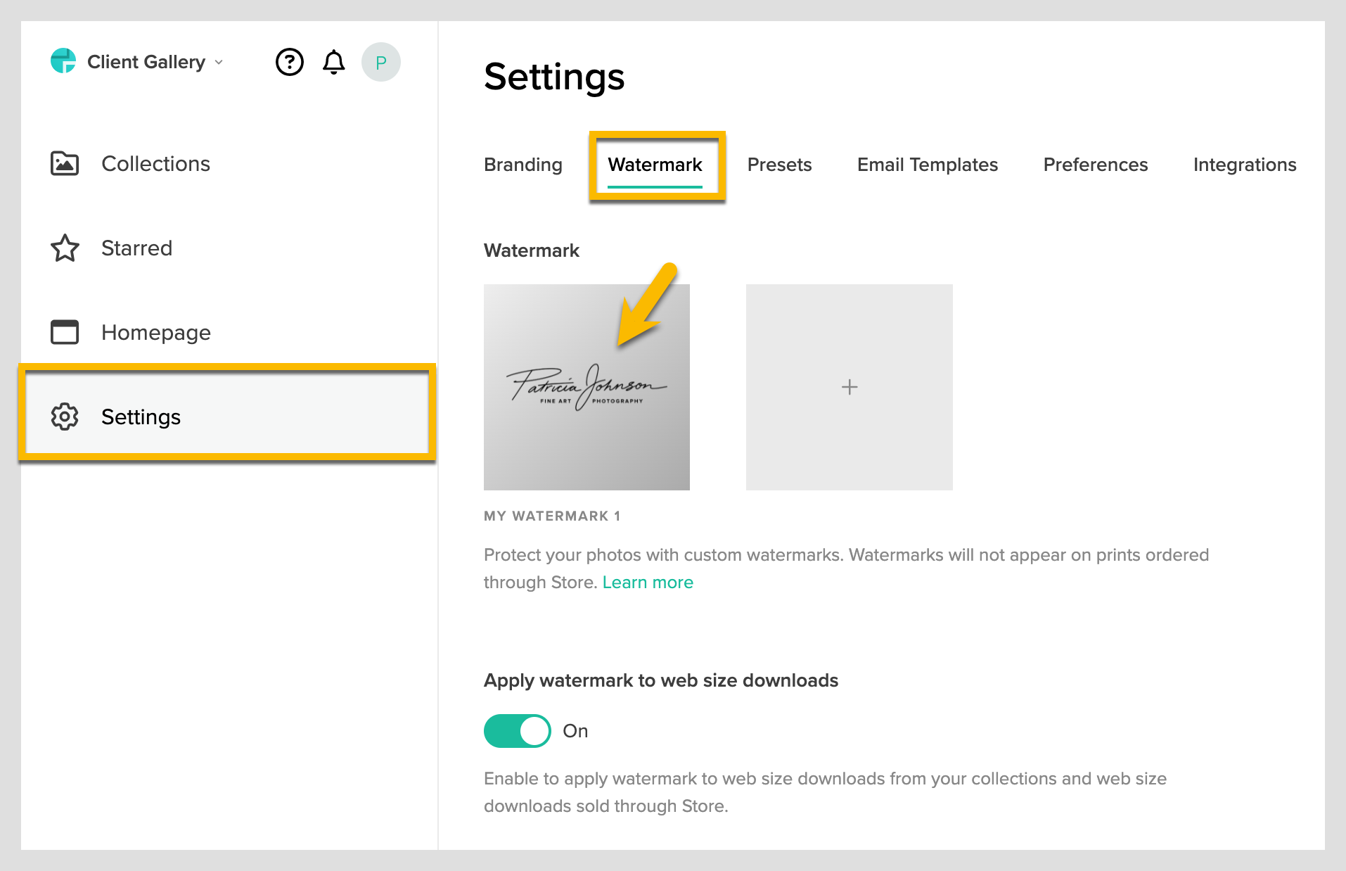 Editing or Removing a Watermark – Pixieset - Help Center