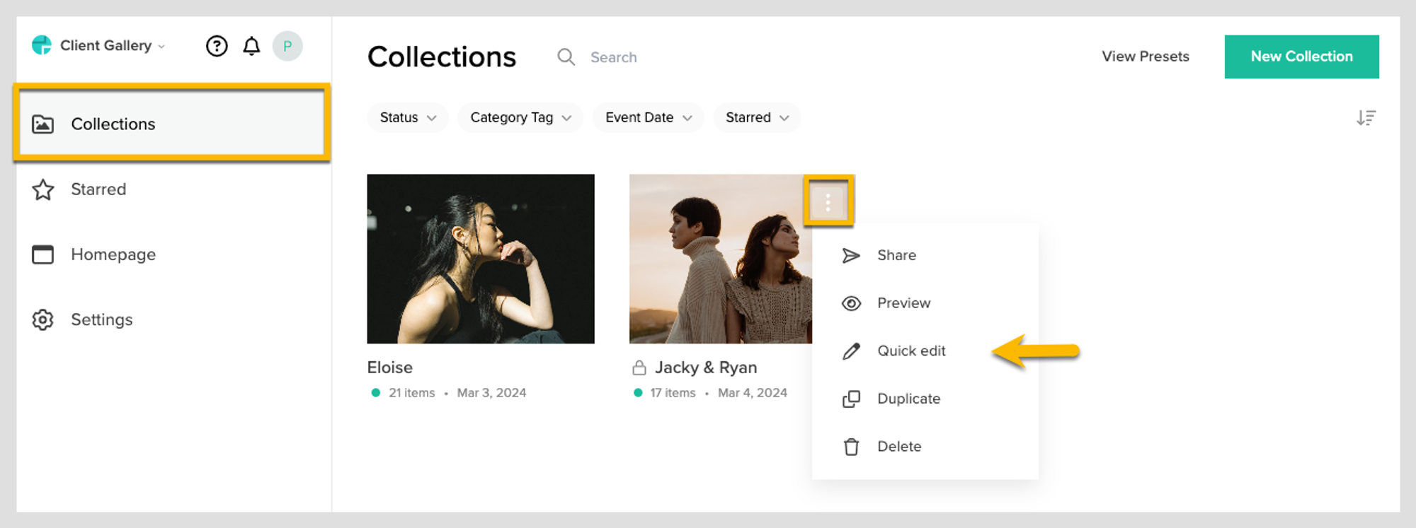 Organizing Collections with Tags – Pixieset - Help Center
