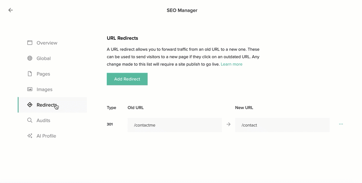 Managing URL redirects in Pixieset Website – Pixieset - Help Center
